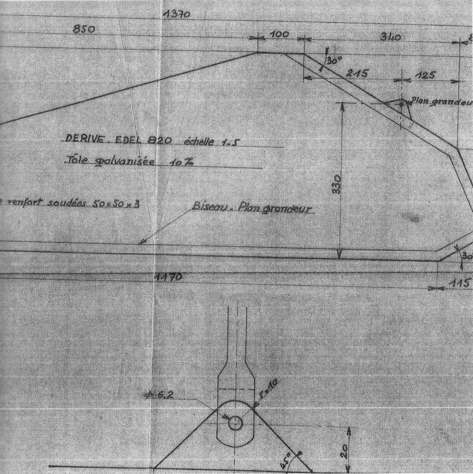 Plan de la dérive Edel 820 – Edelvoilier