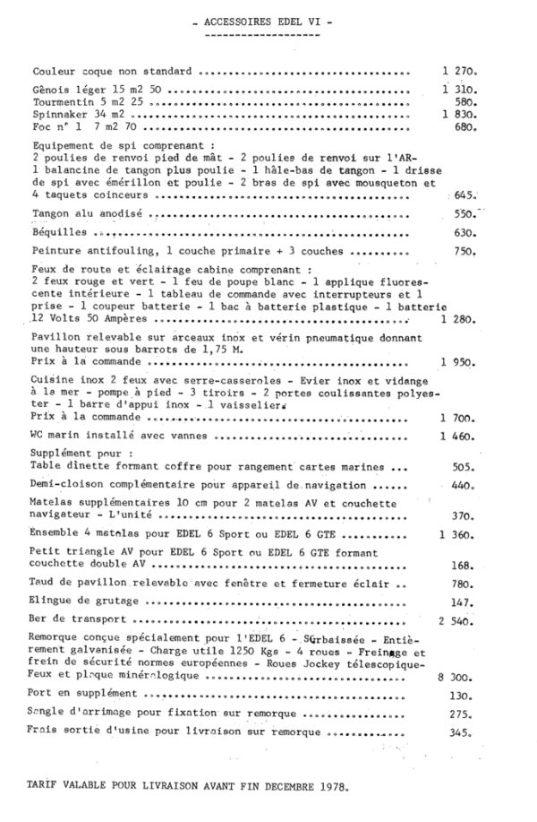 Documentation Edel 6 – Edelvoilier